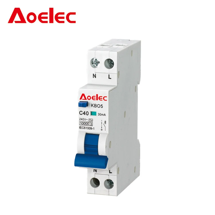 KBO5 RCBO C40 30ma 4.5ka - High Breaking Capacity & SAA Cert