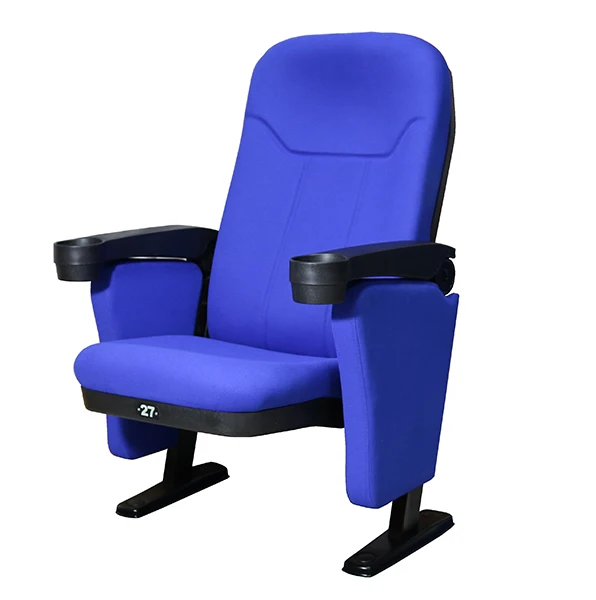 Folding Plastic Cinema Chair - Theater Armchair with Cup Holder