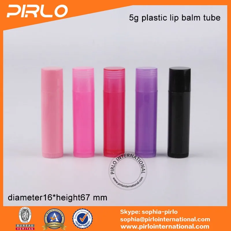 5g 5cc 5ml Pink Color Small Plastic Lip Balm Tube Lipstick Tube Lop ...