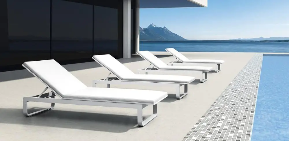 Stackable Resort Patio Chaise Chair Garden Outdoor Furniture Aluminum ...