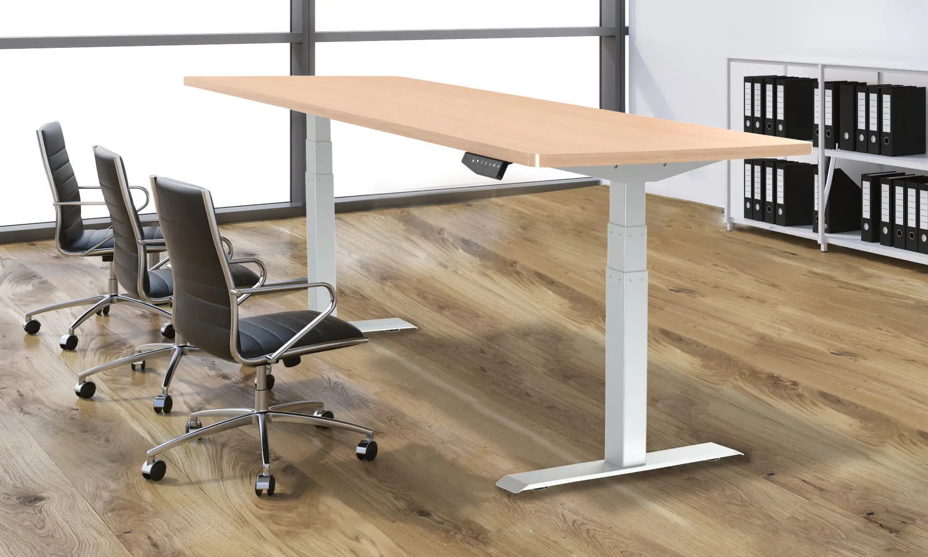 Loctek Et203l Adjustable L-shaped Three-leg Electric Height Adjustable ...