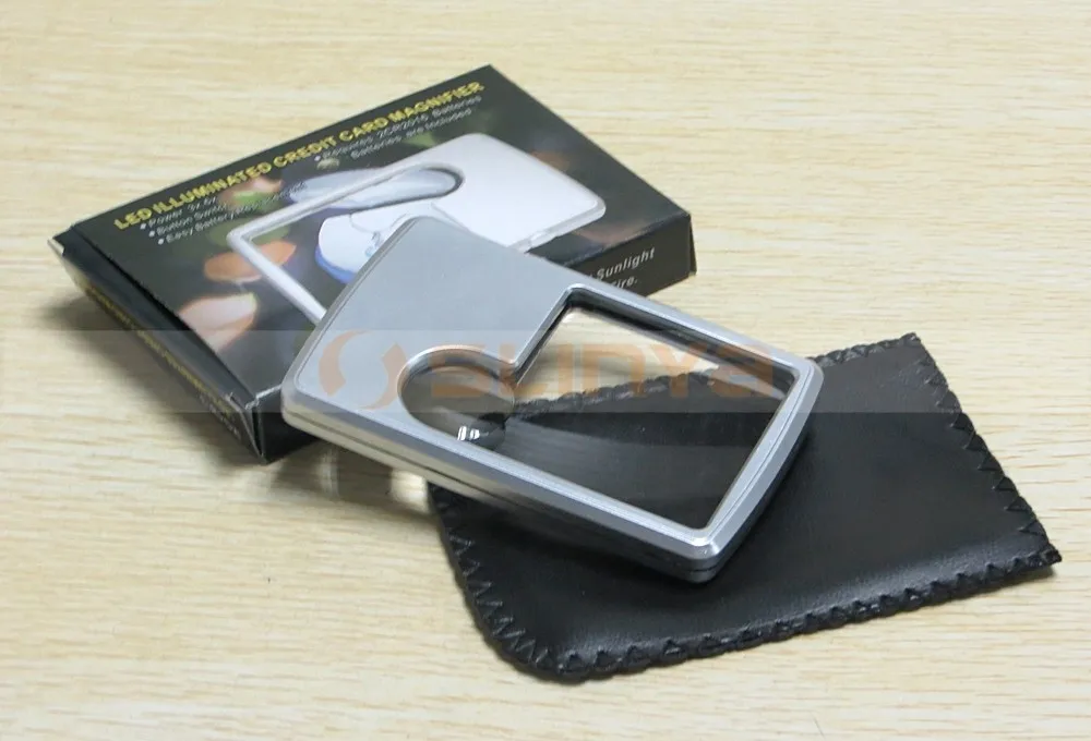 Led Light Jewelry Loupe Credit Card Ultra Thin 3x 6x Magnifier - Buy ...