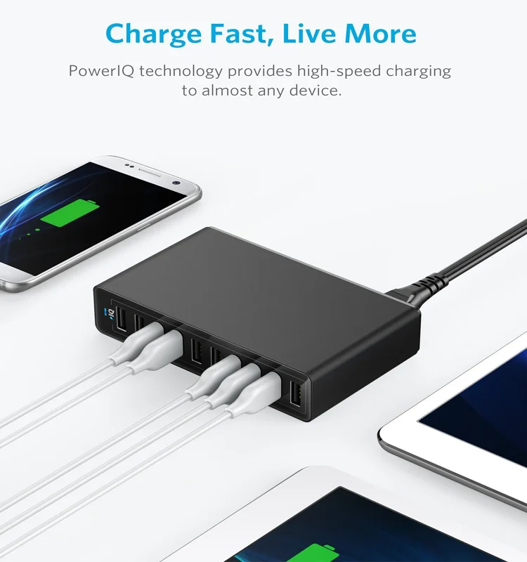 Anker Hot Selling 5V 12A 60Watt Multi Ports Fast Delivery 10 Usb Hub ...