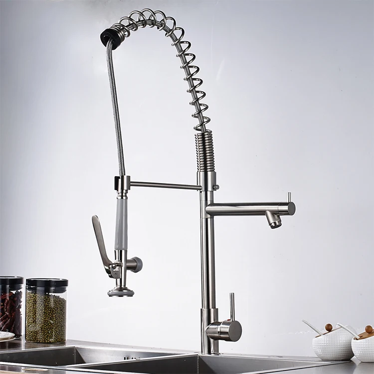 Modern Design Full Brass Spring Loaded Kitchen Sink Mixer Tap Faucets ...