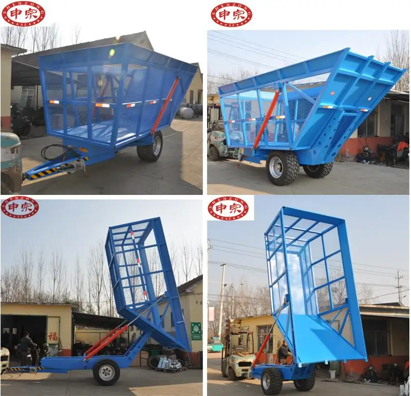 Transport of Sugar Cane Farm Hydraulic Dump Tipping Tractor Trailer