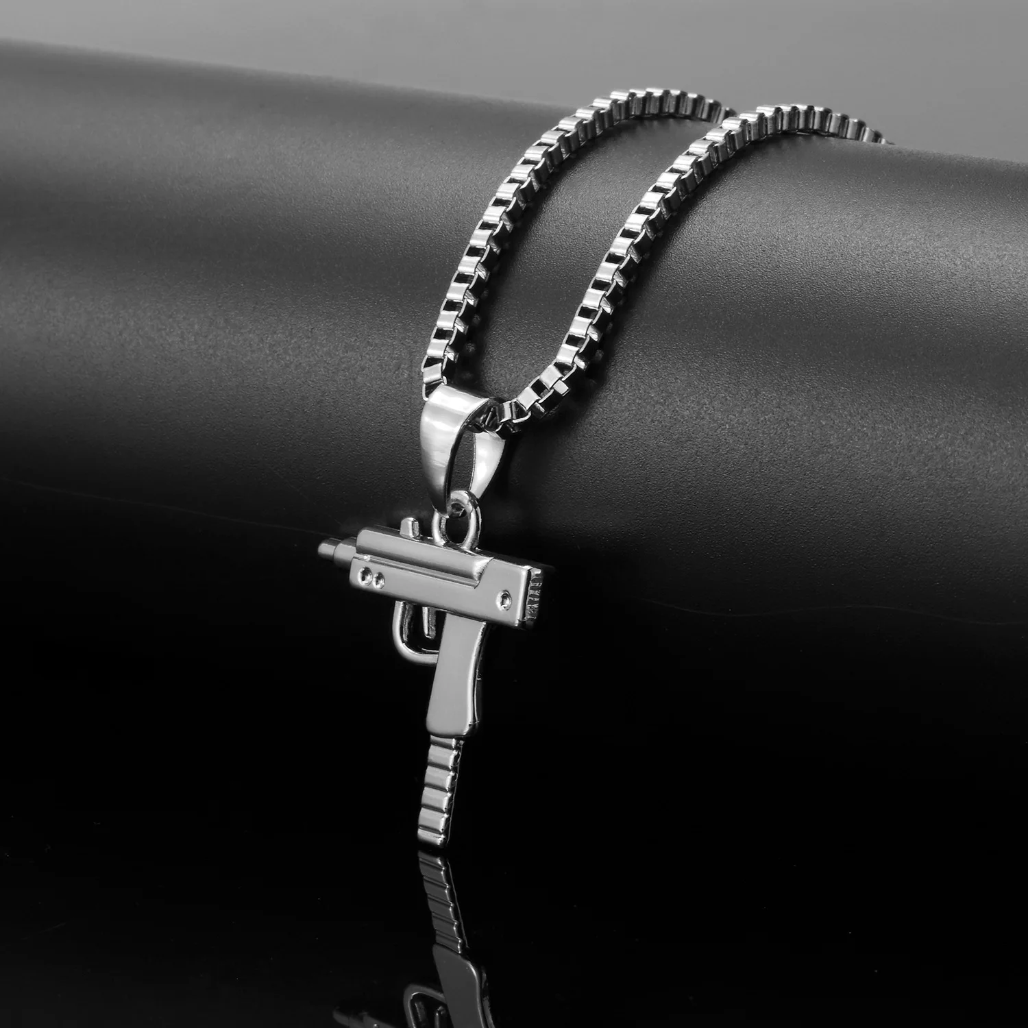 Gold Plated Pistol Uzi Gun Pendants Necklaces - Buy Punk Style Hiphop ...