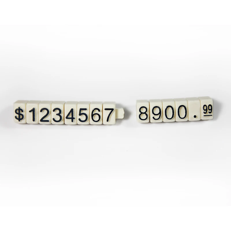 Plastic Black Numbers Price Tag Cube Display Accessory