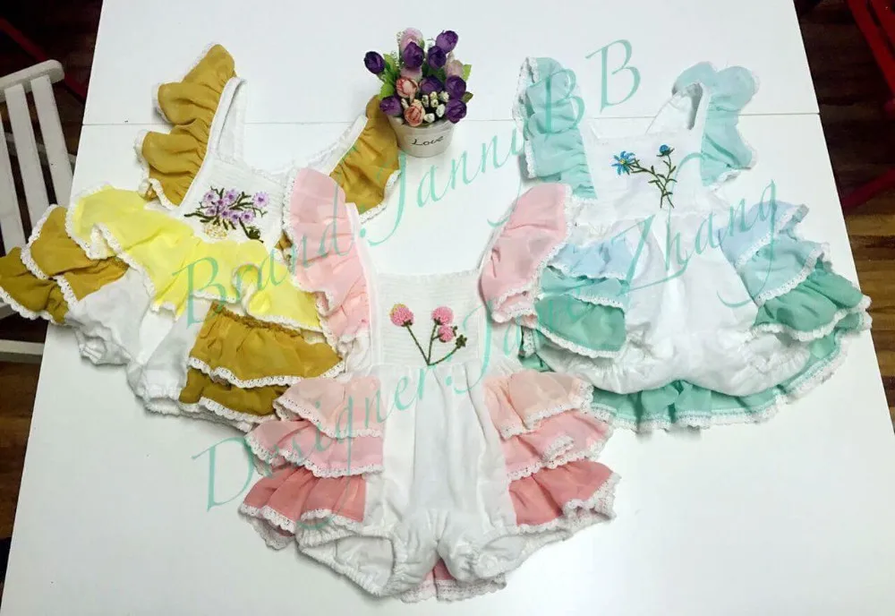 Jannybb Design Well Dressed Wolf Remake Embroidered Kids Romper - Buy ...