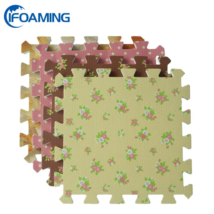 Printed Flowers Interlocking Floor Tiles Customized Foam Mats Eva - Buy ...