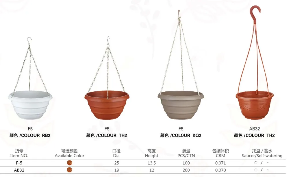 Italian Plastic Terracotta Wholesale Plastic Hanging Basket Garden Pots ...