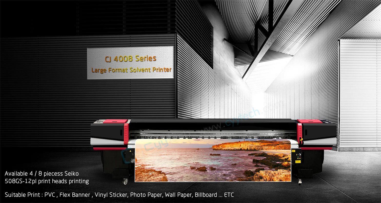 Hot Sale 3.2m Solvent Printer Flex Printing Machine With 4/8 Spt Gs 508 ...