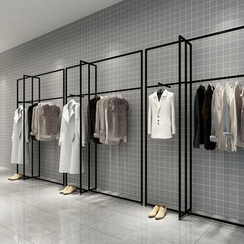 Minimal Art Design Metal Clothing Display Rack For Clothing Shop - Buy ...