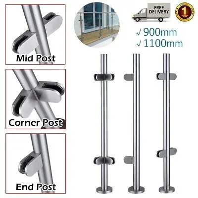 304 316 Stainless Steel Handrails - Glass for Commercial