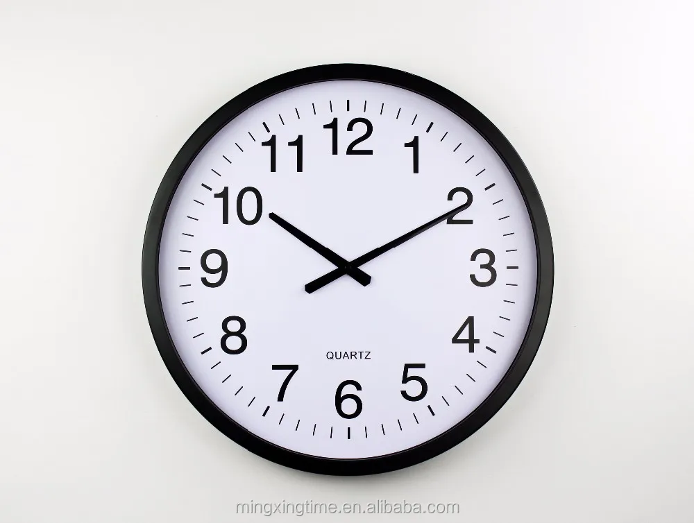 Jam Dinding Logam Bulat Ukuran Besar 50cm Radio Kontrol Dcf/msf/jjy ...