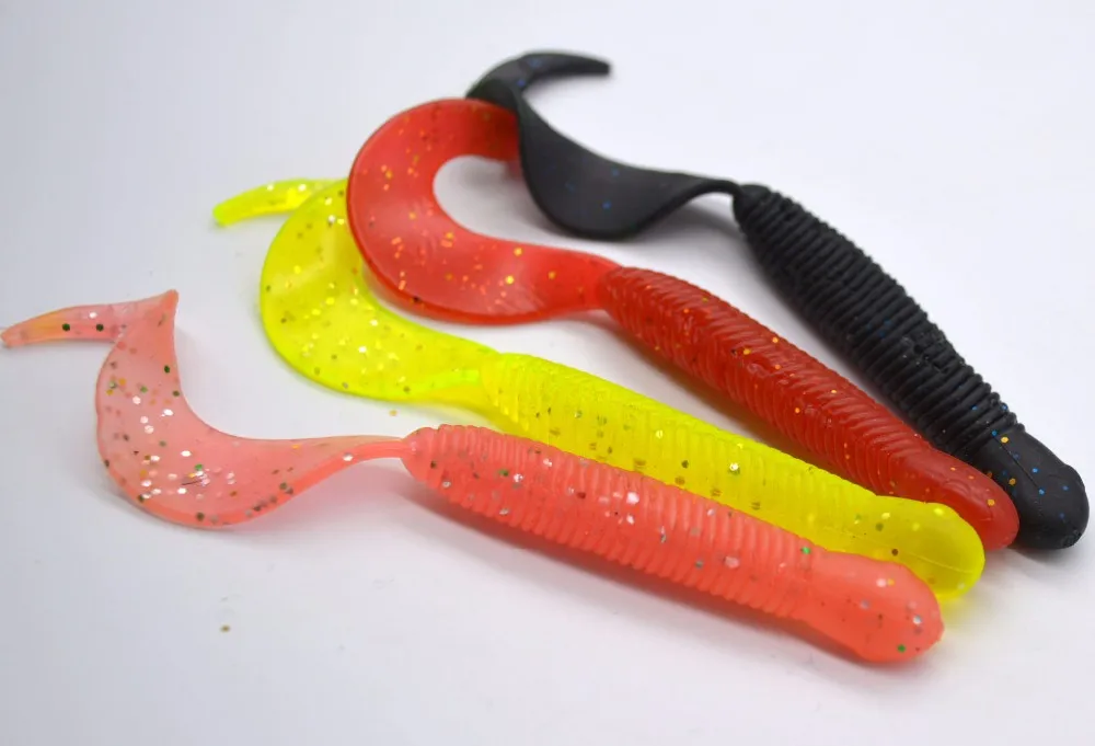 Artificial Pvc Plastic Soft Lure Worm 14.3cm 9g Screw Thread Single ...