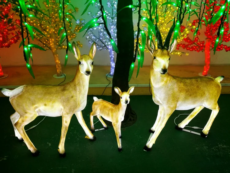 Outdoor Street Landscape Garden 3d Goat Decorations Led Christmas ...