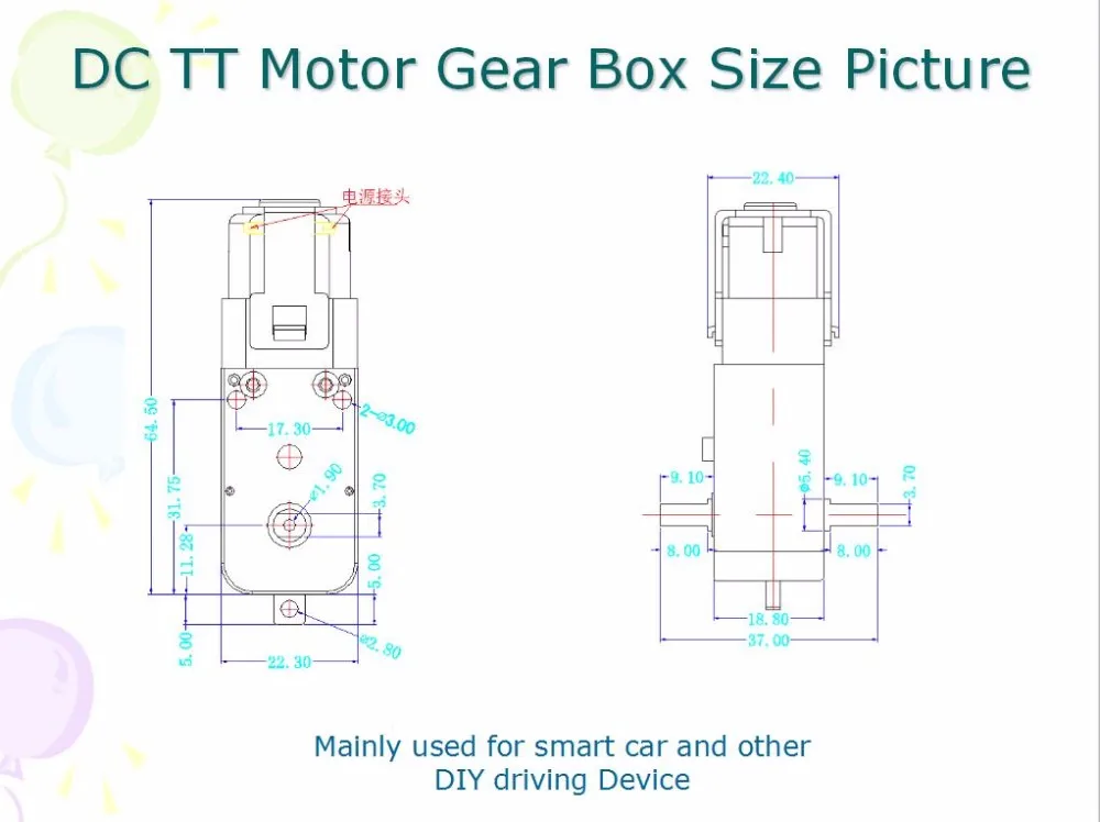 Dc Motor Tt Motor With Supporting Wheels For Smart Car Chassis Projects ...