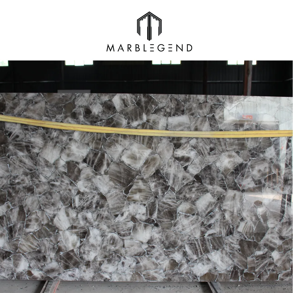 Best Design Idea Stunning Gemstone Wall Panel Natural Grey Smokey ...