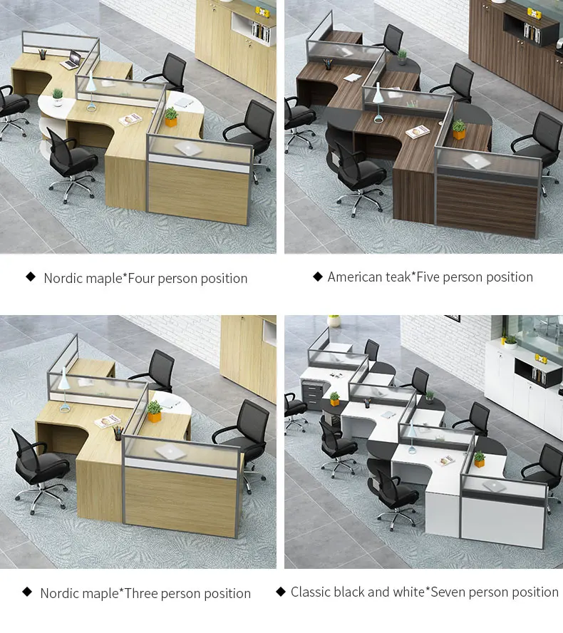 Meja Meja Kantor Lengkung Modern Inovatif, Layar Staf Komputer| Alibaba.com