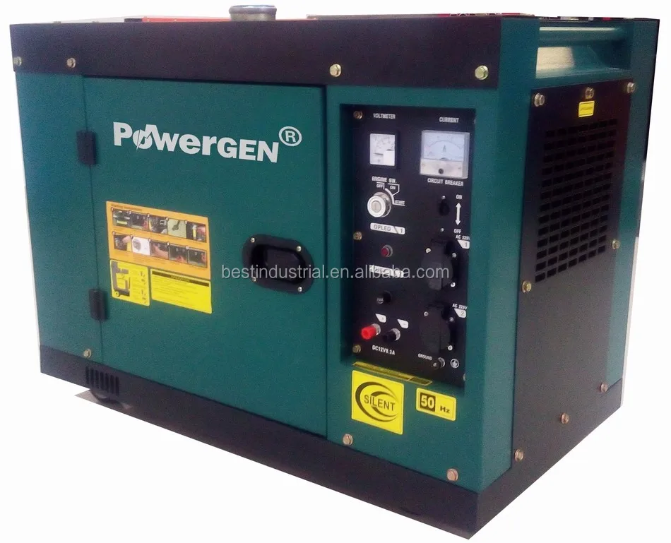 7KW POWERGEN Diesel Generator - Silent Enclosure for Hot Areas
