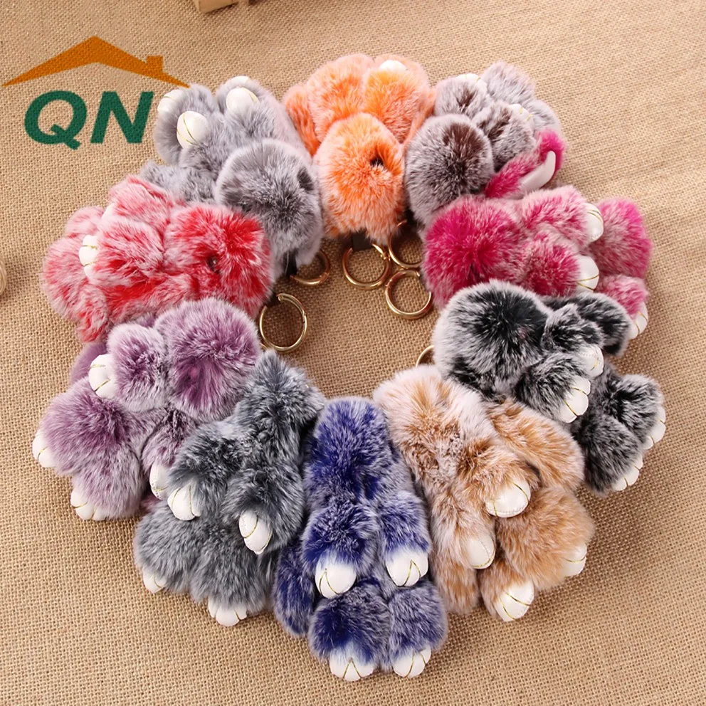 Wholesale Cute Faux Bunny Fur Keychains For Bag - Buy Keychains For Bag ...