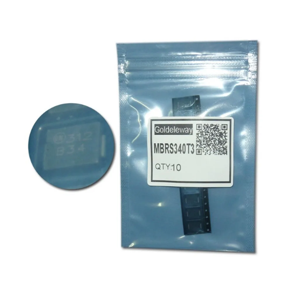 10pcs/lot Mbrs340t3 Schottky Barrier Diodes 40v 3a 740mv/0.74v Smc/do ...