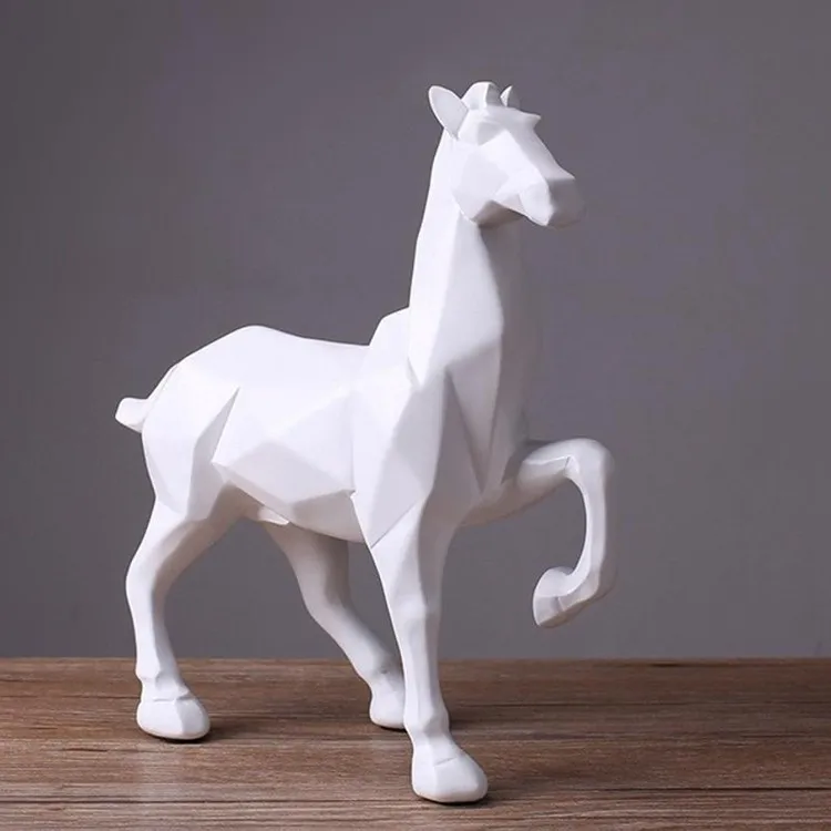Customized Large Animal Resin Paintable Horse Statue For Decoration 