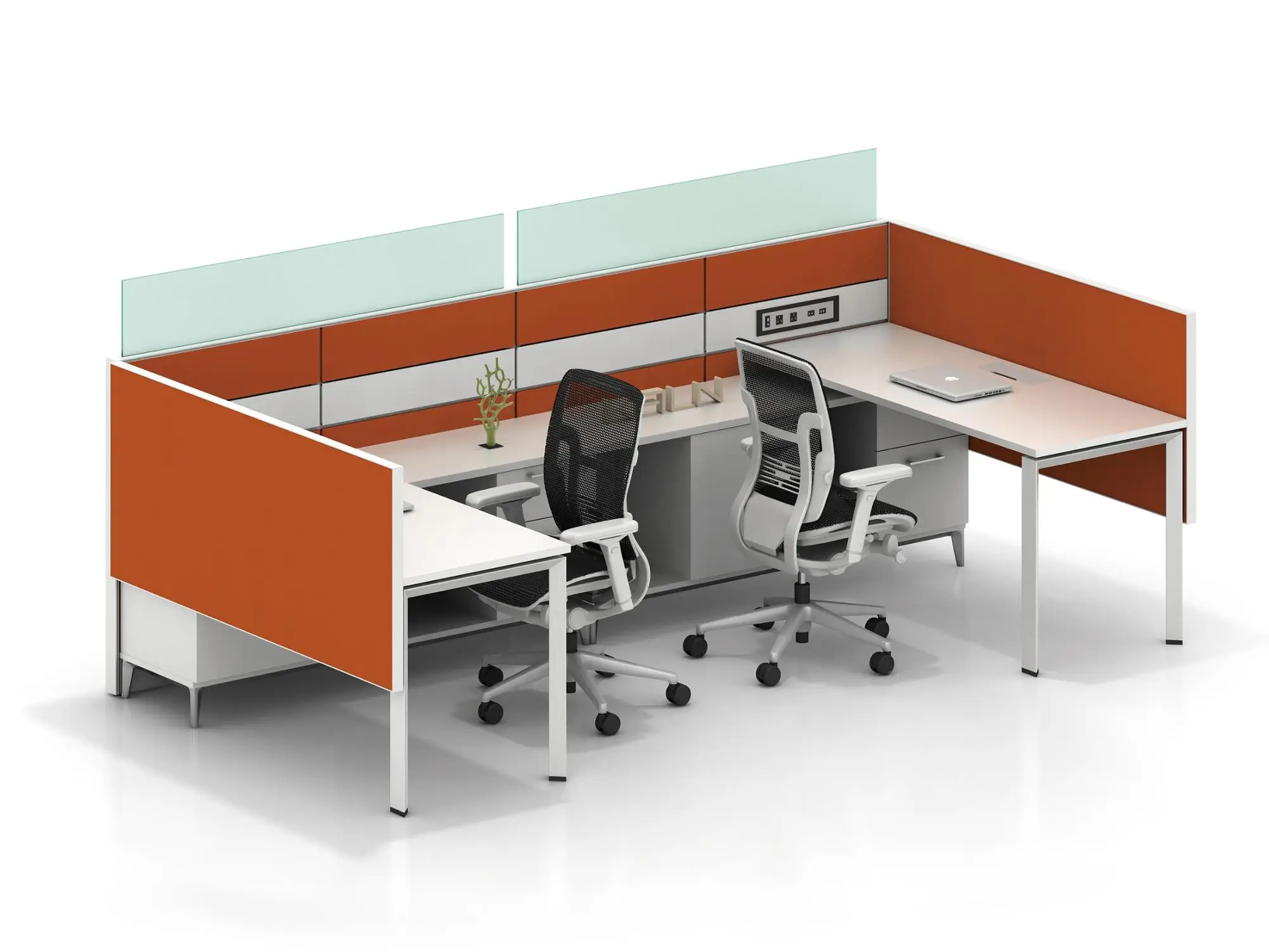 Modular Open Office Workstation For 6 Person With Adjustable Aluminum ...