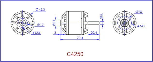 RC Airplane Electric Motor Outrunner 4250 Brushless Motor