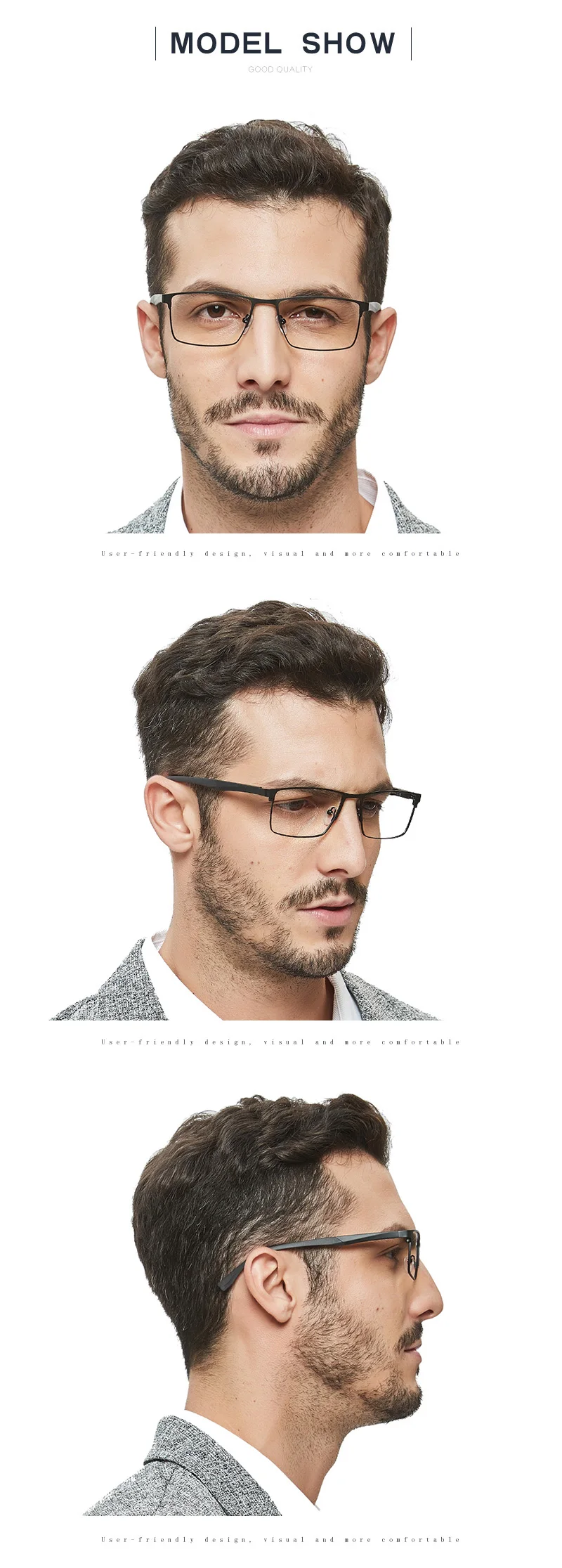 Metal Eye Glasses Frame - Thick Frame Specs for Men