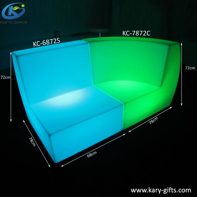 Modern Bar Furniture Pe Plastic Ktv Set Glow Led Sofa - Buy Led Sofa,Pe ...