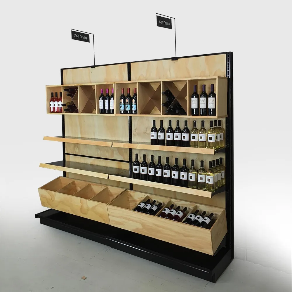 Wooden Wine Display Shelving Liquor Store Fixtures - Buy Wooden Wine ...