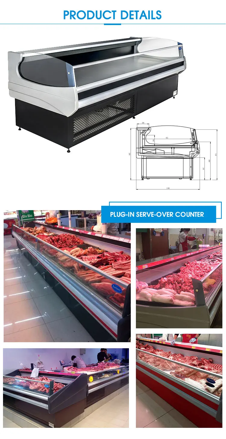 Chest Counter Butchery Fresh Chicken Meat Display Cooler Refrigerator ...