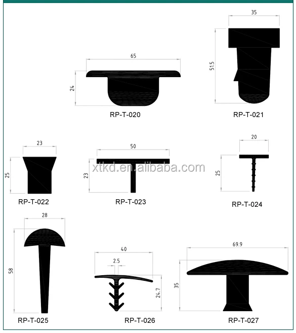 Pvc/silicone/epdm Rubber Extruded T Shaped Rubber Seal Strip - Buy T ...