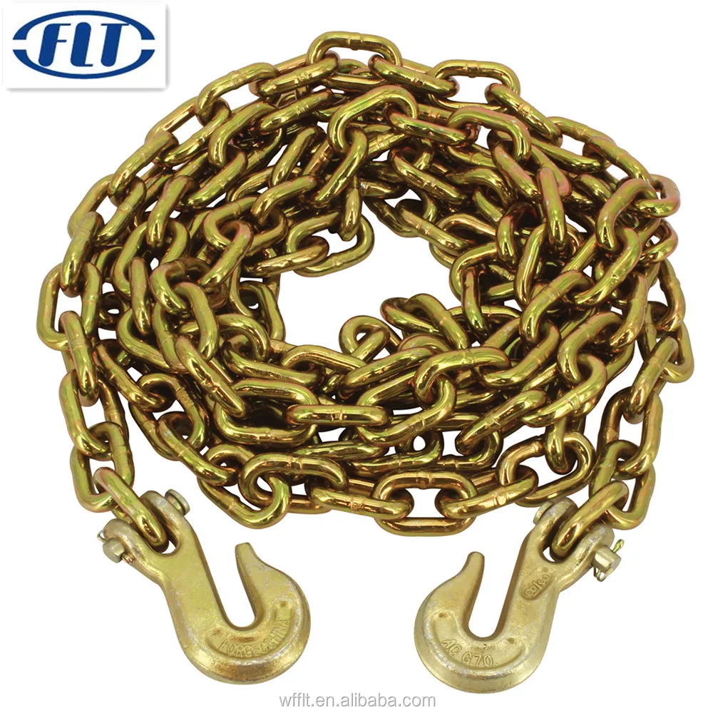 G70 Heavy Duty Iron Safety Trailer Chain Transport Chain With Hook ...