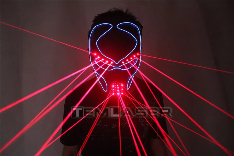 Red Laser Mask Luminous Light Up Laserman Show Halloween Masks For ...