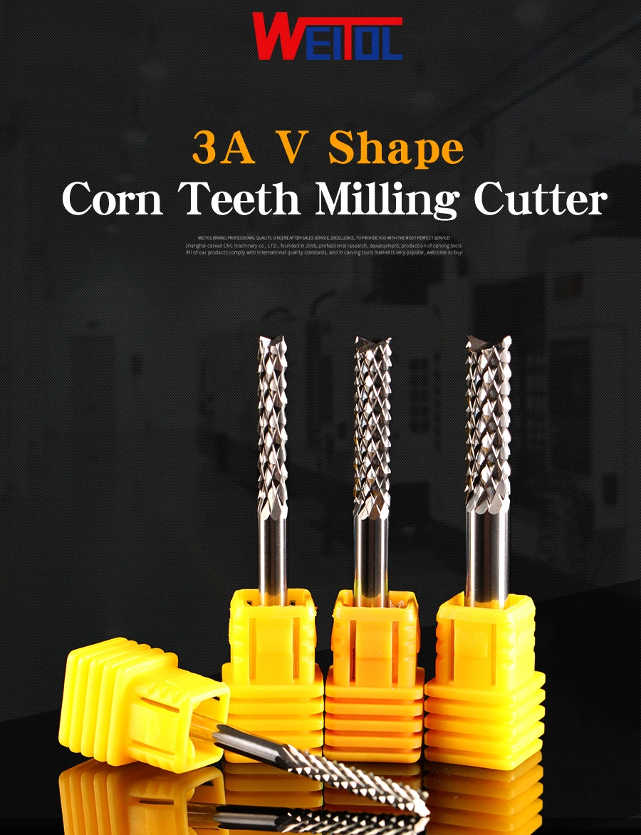 6mm V Shank Corn Teeth End Mill - Precision Circuit Board Cutting Tools