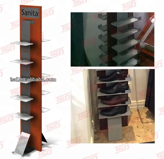 Custom Floor Standing Pos Shoes Display Furniture Rack For Stores ...