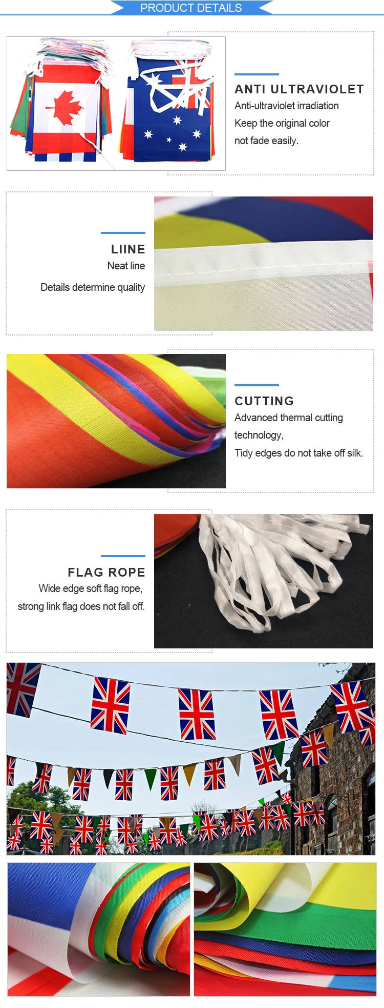 Wholesale Plastic Pennants Flags Polyester Pennant Party Triangular ...