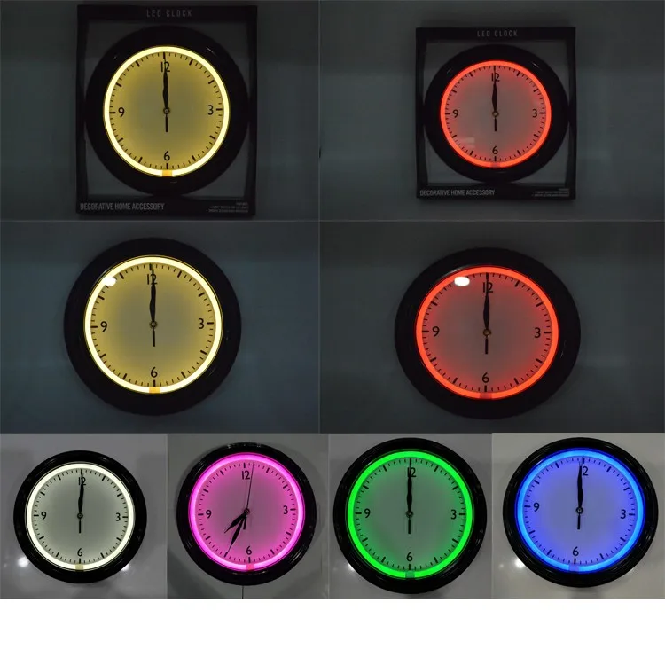 12 Inch Large Wall Neon Clock Digital Decorative Hotel Office Home ...