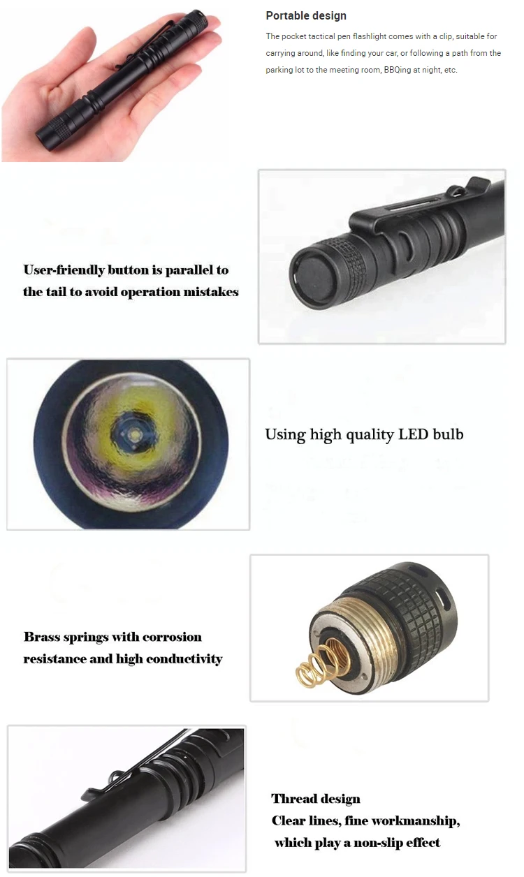 Mini Small Aaa Battery Tactical Torch Light Led Pocket Penlight Doctor ...