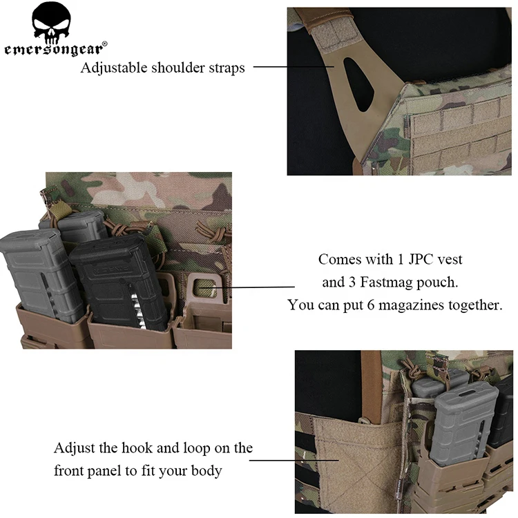 Emersongear JPC Vest with Fastmag Pouches | Tactical Camo Vest