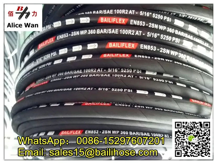 Flexible Hydraulic Hose Sae 100 R1 R2 R3 R4 R5 R6 R7 R8 R9 R12 4sp 4sh ...