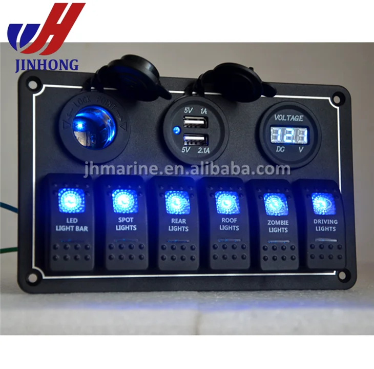 Custom 12v 20a Electric Racing Marine Boat Rocker Switch Panel - Buy ...