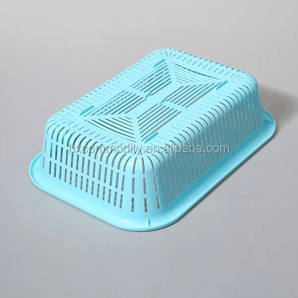 Medium Kitchen Rectangular Plastic Fruit Vegetable Washing Colander ...