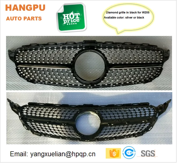 Highly Quality Car Diamond Grille For Mercedes C Class W205 Amg Grille ...