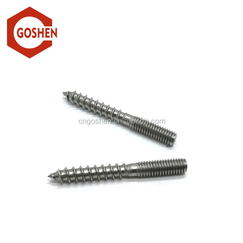 Stainless Steel Double Head Threaded Wood Screw/hanger Bolts - Buy ...
