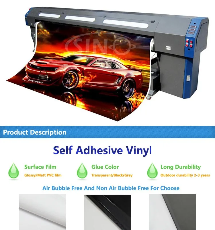 140g Sav Outdoor Large Format Eco Solvent Printed Pvc Self Adhesive ...