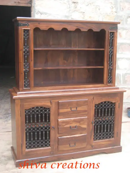 Indian Wood Hutch Sideboard Cabinet Buy Wooden Buffet Sideboard Online ...