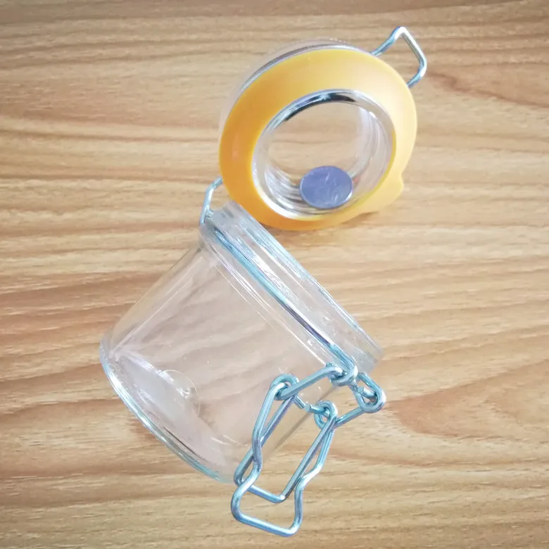 100ml Jam Storage Sealed Glass Jar with Lock Lid Silicone
